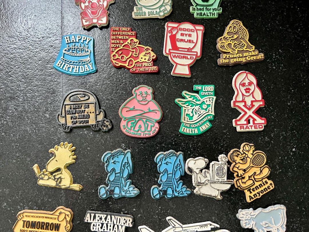 Vintage 1970s Rubber Refrigerator Magnets / Vintage Novelty Fridge ...