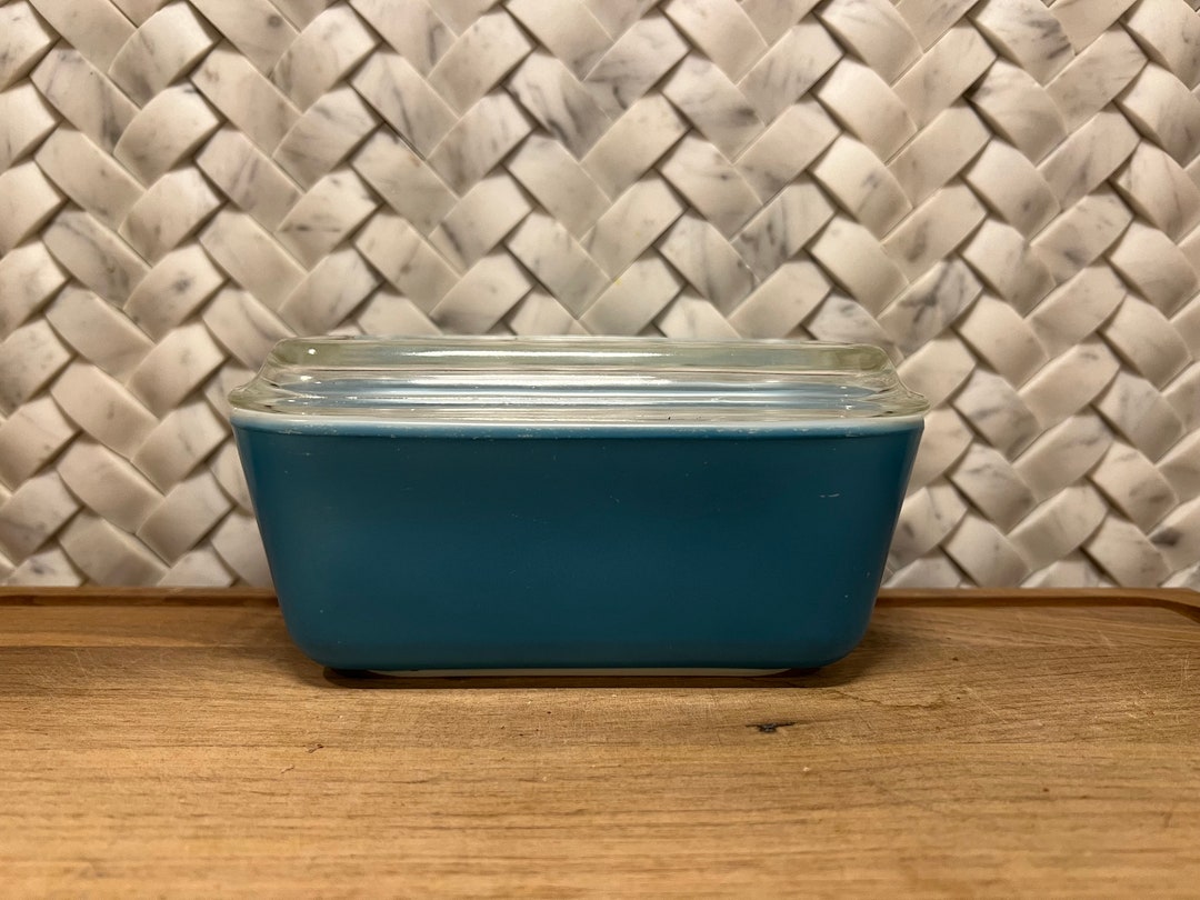Vintage Pyrex 502-B Blue Refrigerator Dish With Clear Ridged Lid - Etsy