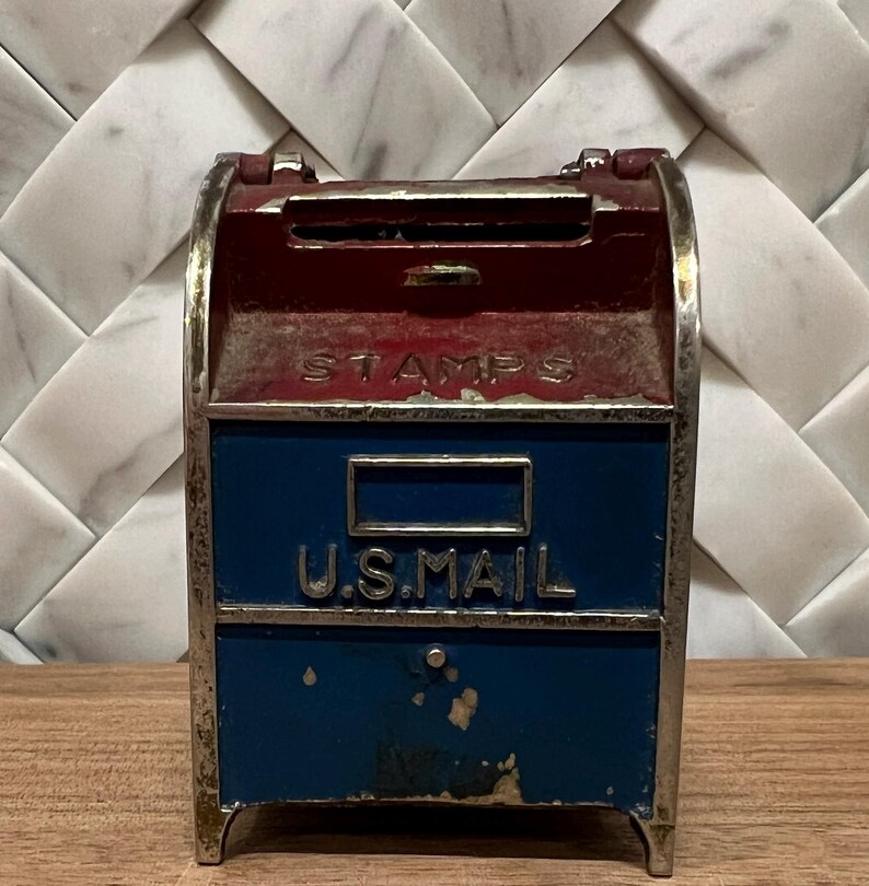 Vintage 1960s Metal US Mail Mailbox Stamp Dispenser / Embossed Cast ...