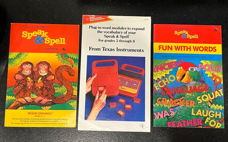 Vintage 1980s Speak and Spell in Original Box watch the Video by Texas ...