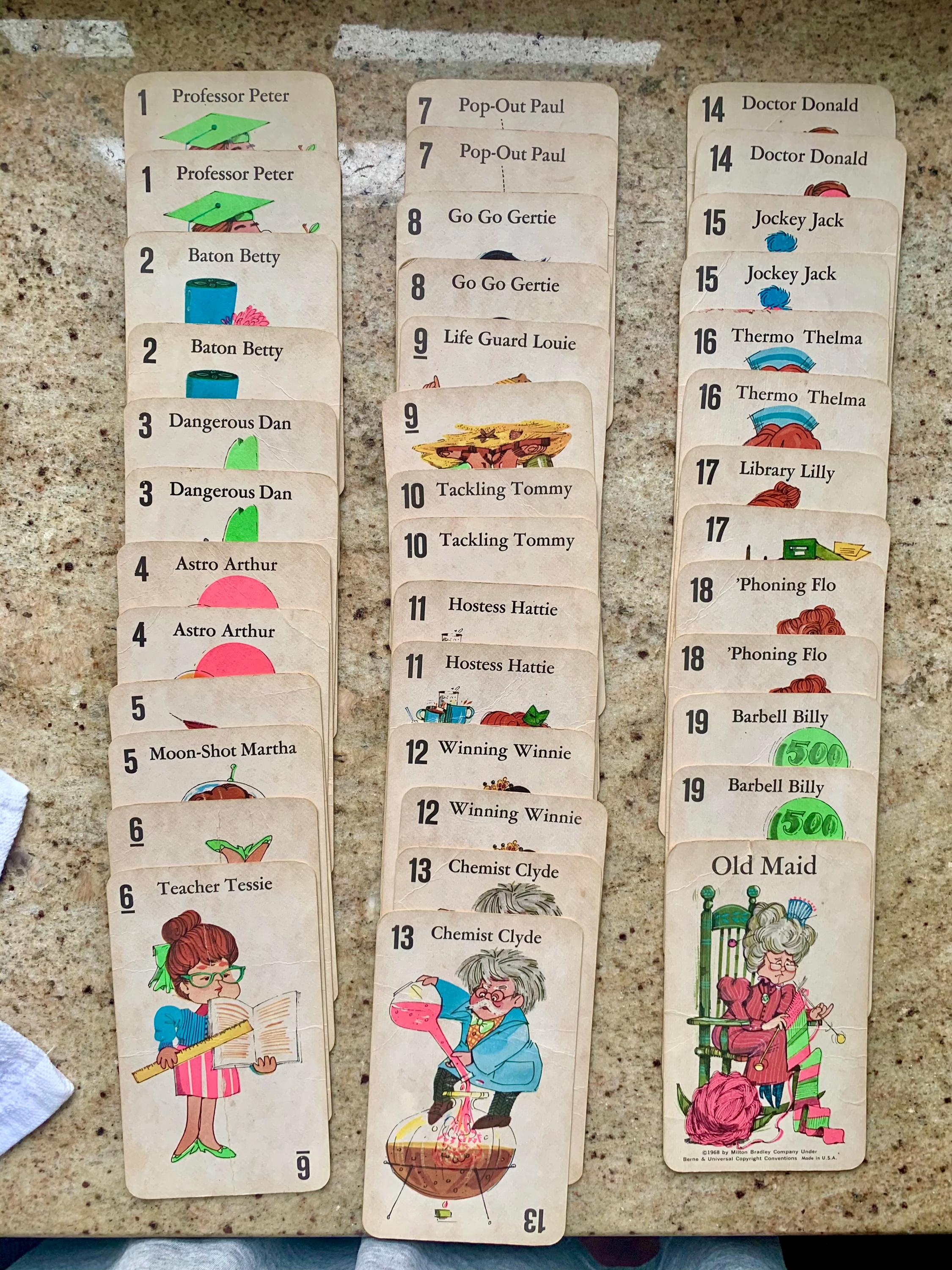 1968 Milton Bradley “jumbo Old Maid Game” Playing Cards No. 4875 ...