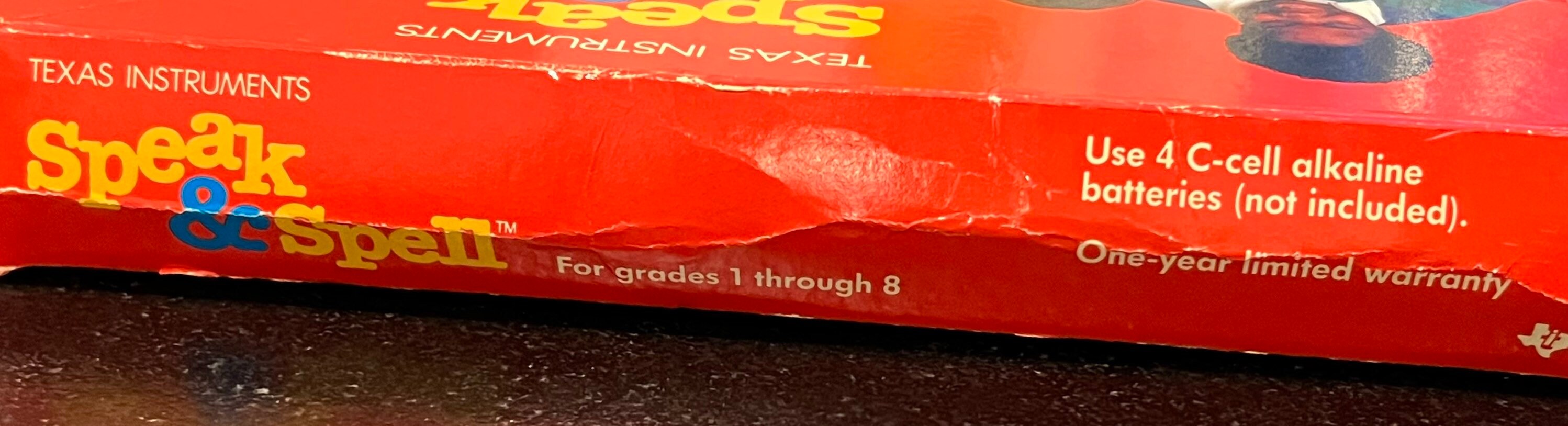 Vintage 1980s Speak and Spell in Original Box watch the Video by Texas ...