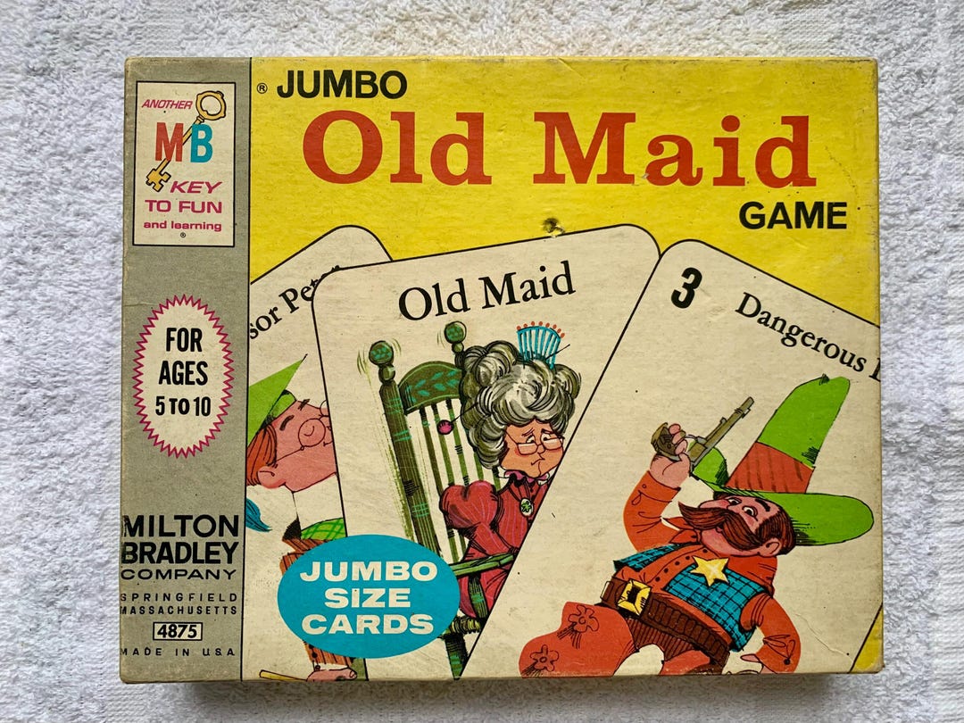 1968 Milton Bradley “jumbo Old Maid Game” Playing Cards No. 4875 Complete / Made in the USA ...
