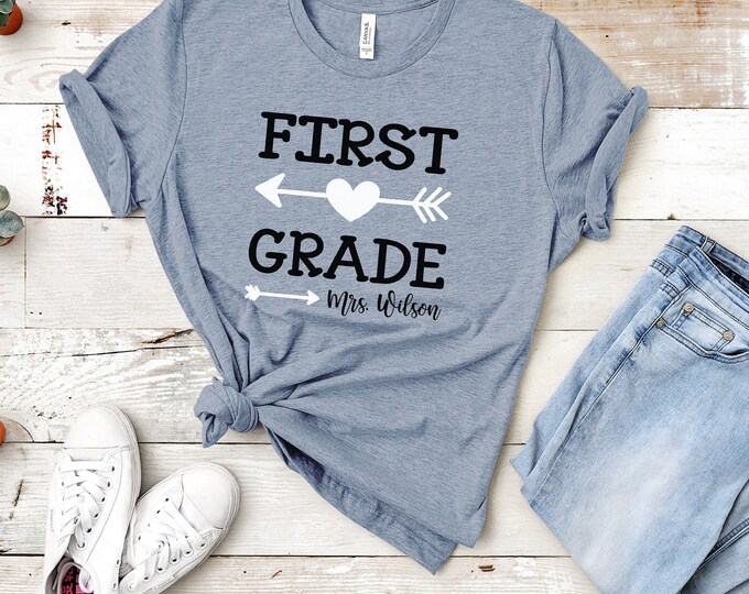 Back to School Teacher Shirt / Personalized First Grade Teacher T-shirt ...