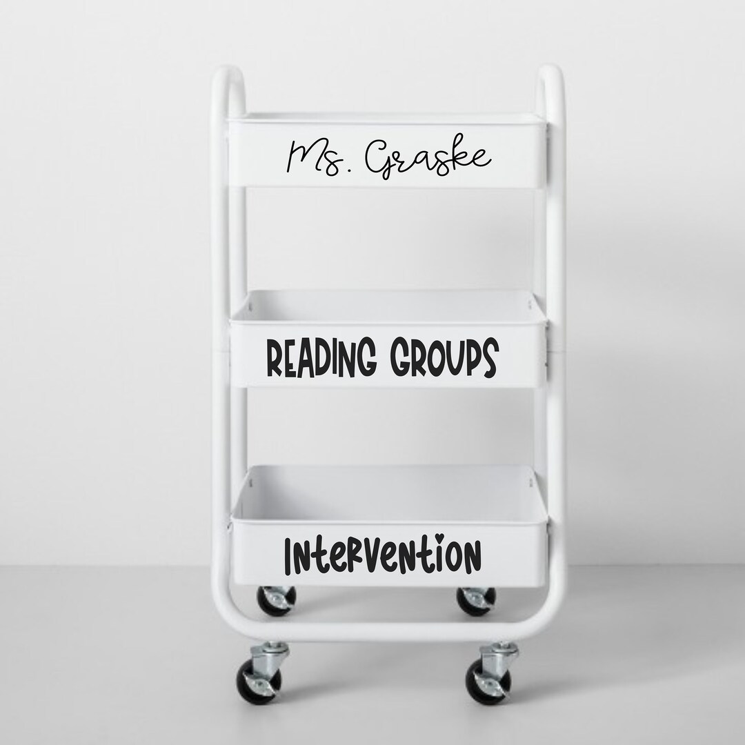 Custom Labels for 3-tier Rolling Cart / Teacher Organization Labels ...