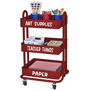 Custom Labels for 3-tier Rolling Cart / Teacher Organization Labels ...