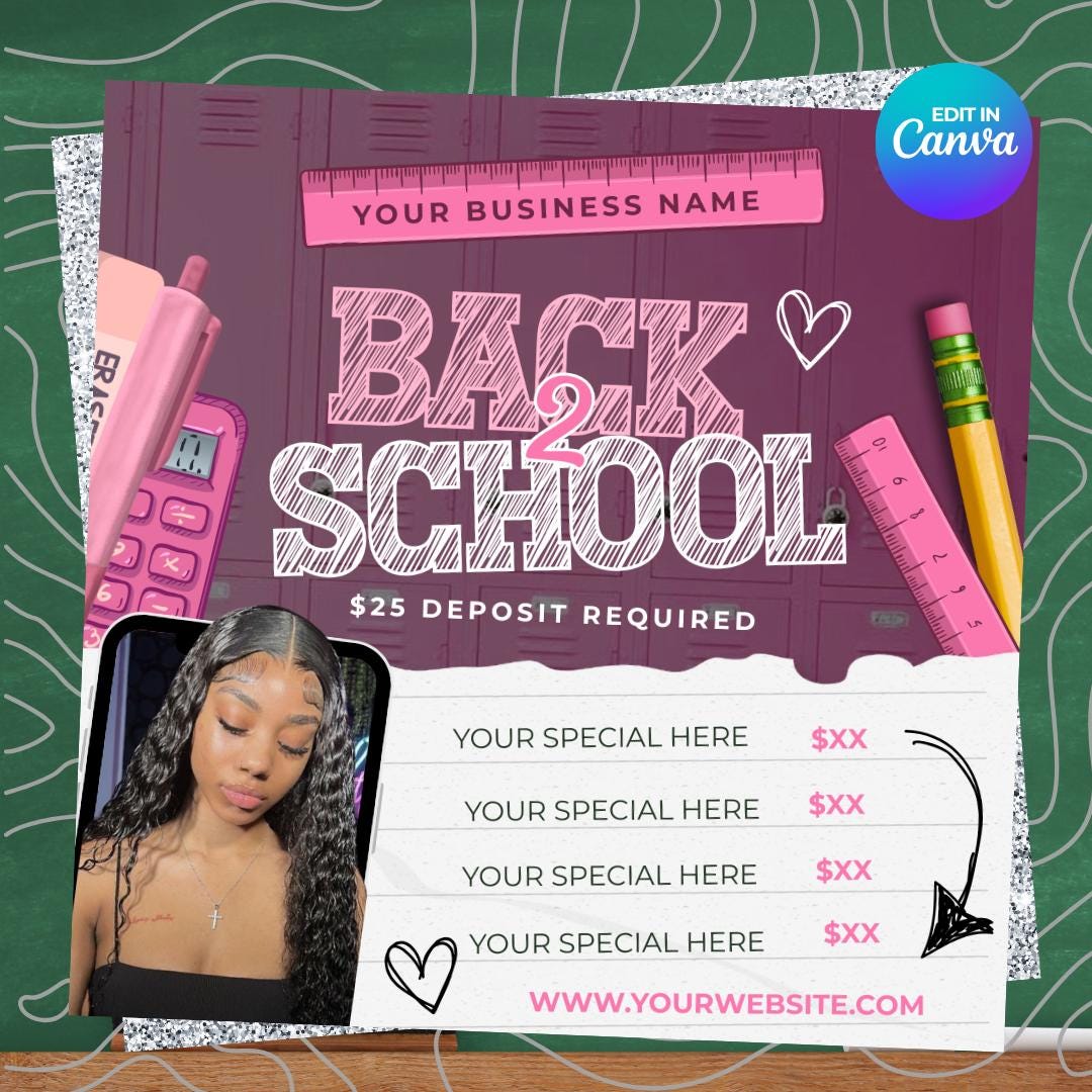 DIY Back 2 School Flyer, Back to School Specials Flyer Canva Template, Book Now Appointments ...