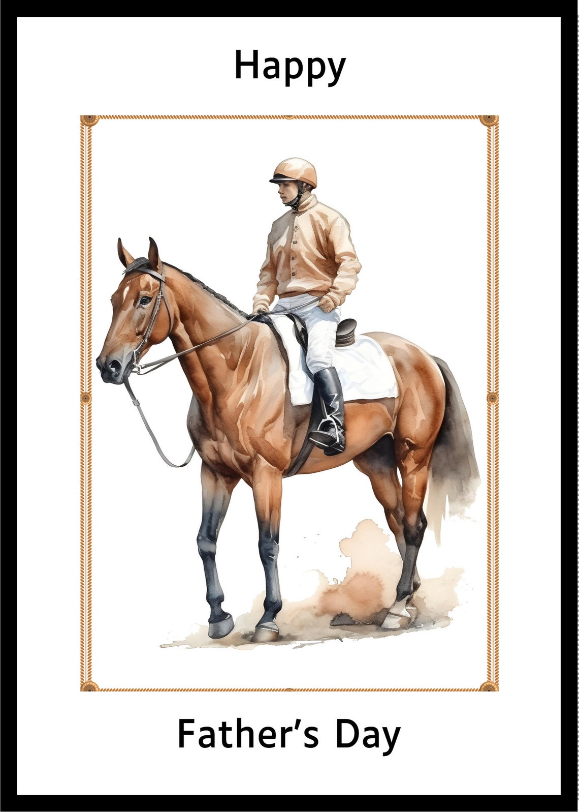 Father’s Day Race Horse Card Gold Silks Printable Digital Download 5x7 ...