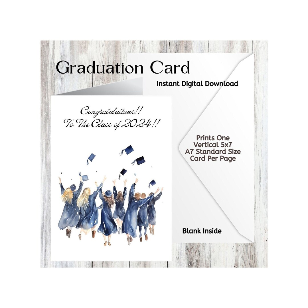Graduation Congratulations 2024/printable Digital Download Card/tossing ...