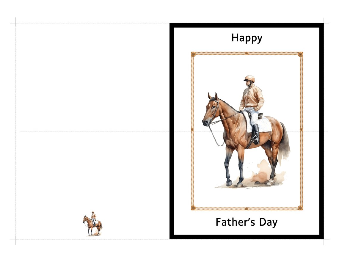 Father’s Day Race Horse Card Gold Silks Printable Digital Download 5x7 ...