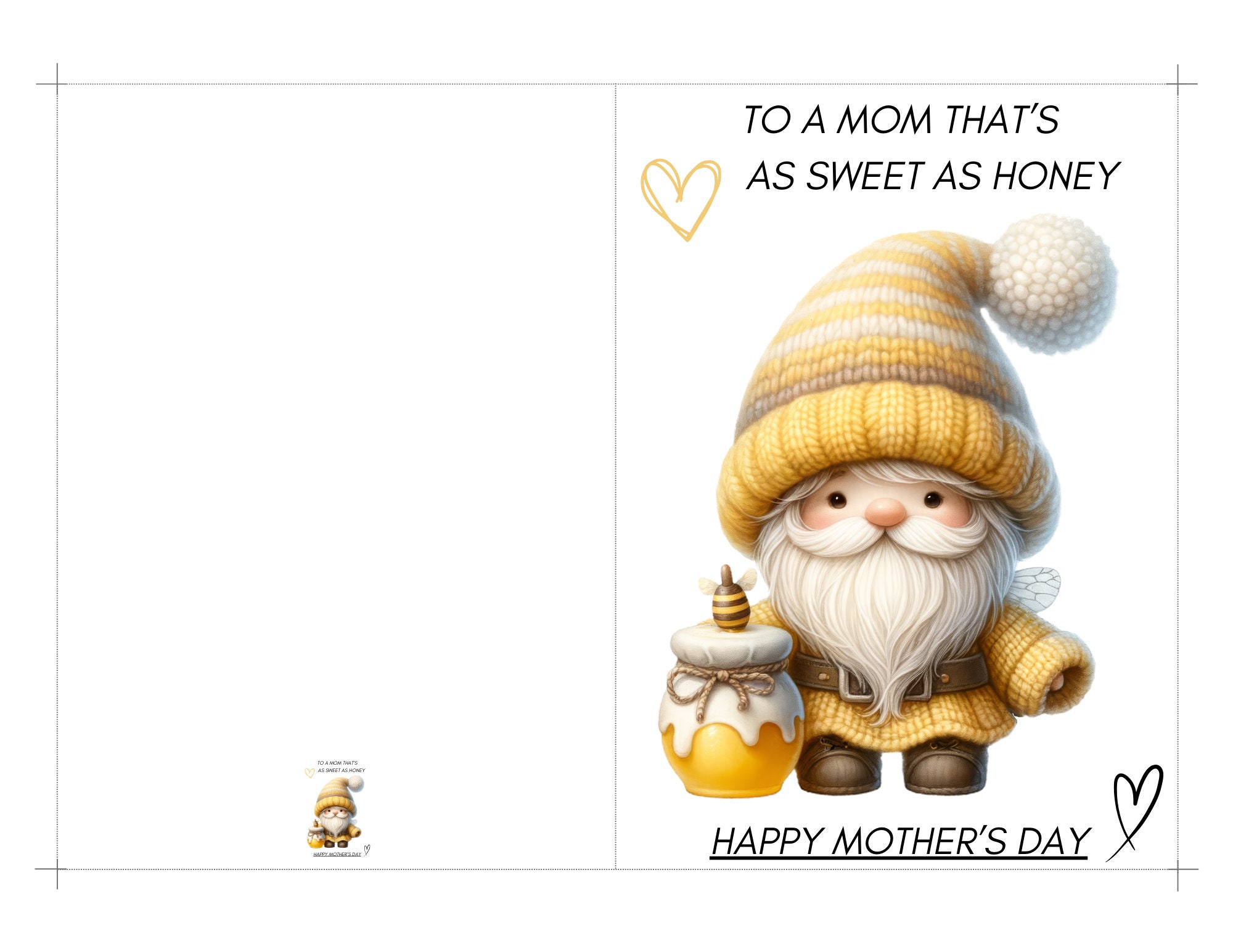 Happy Mother’s Day/printable Digital Download Card/sweet as Honey Gnome ...