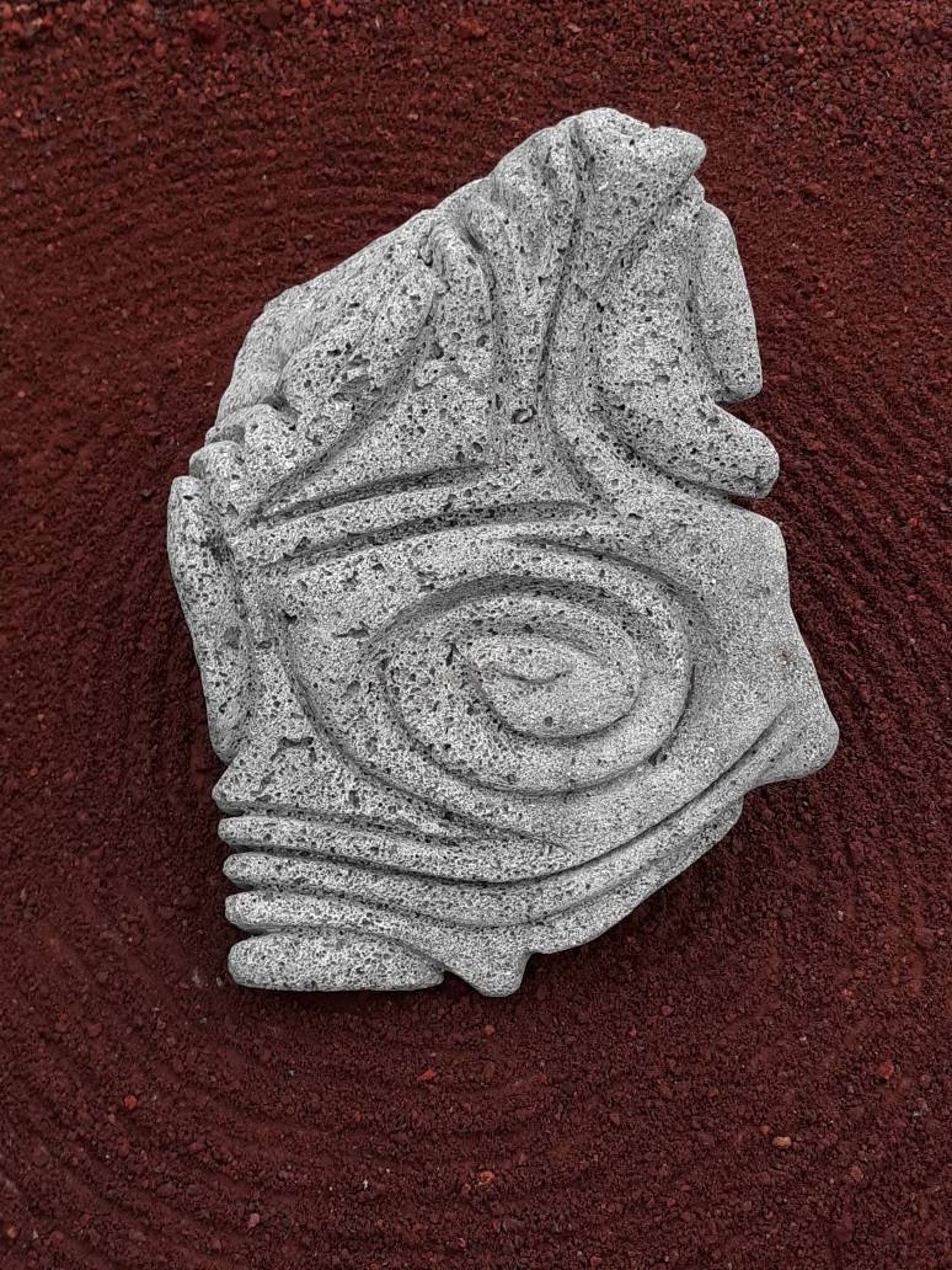 Garden Sculpture Basalt Stone Rock Carving Koru Spiral - Etsy