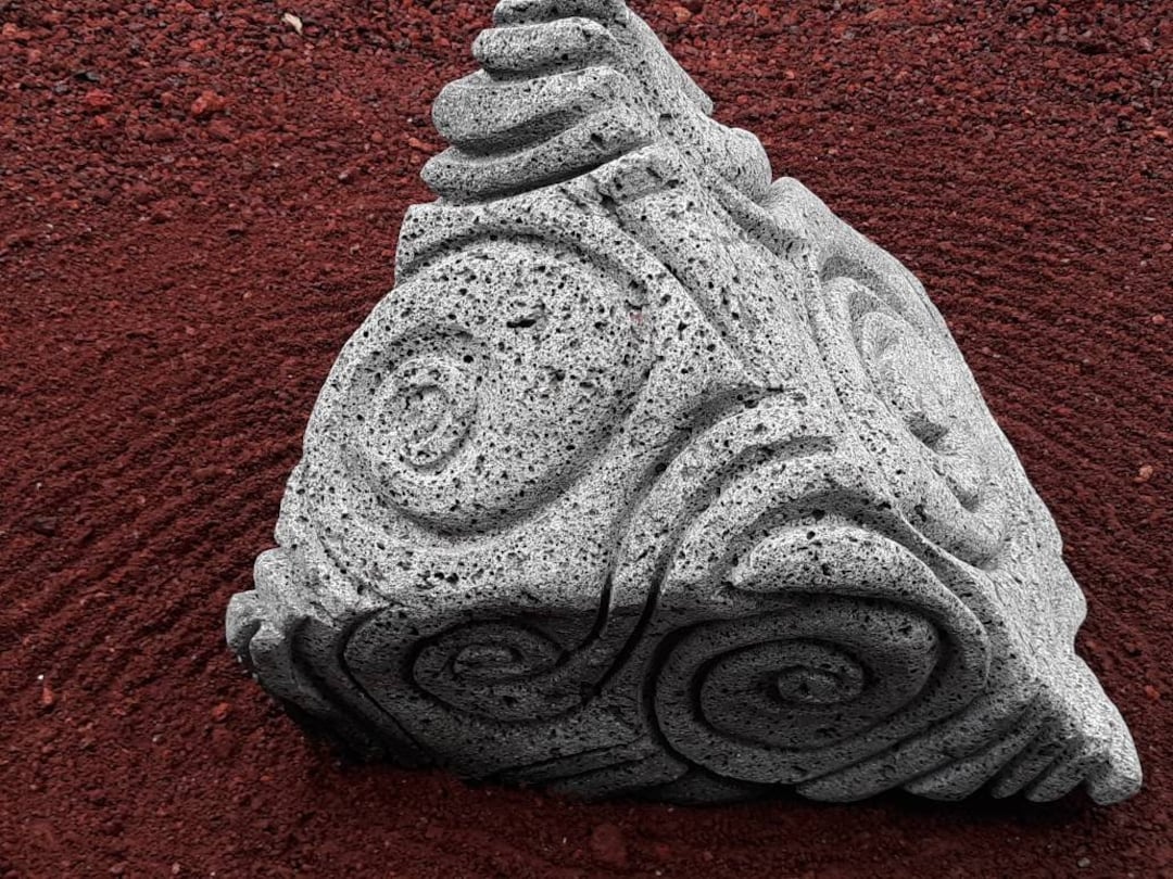 Garden Sculpture Basalt Stone Rock Carving Koru Spiral Abstract Art ...