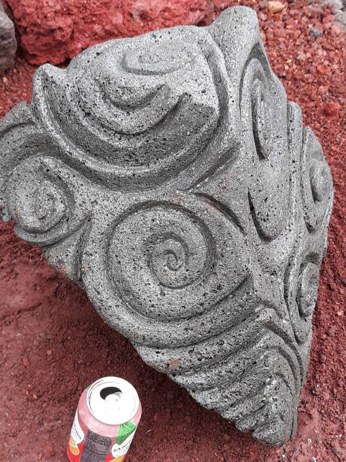 Garden Sculpture Basalt Stone Rock Carving Koru Spiral - Etsy