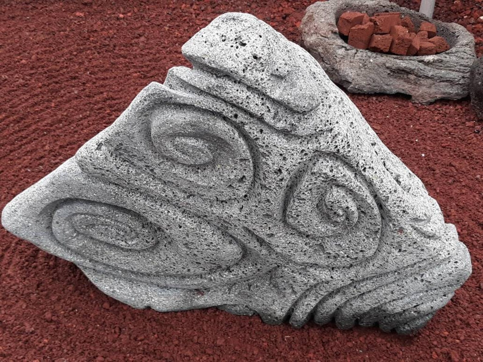 Garden Sculpture Basalt stone rock carving koru spiral - Etsy.de