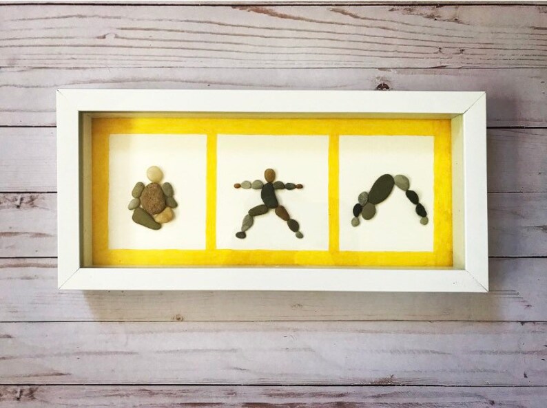 Pebble Art,yoga Poses,fitness Inspiration,wall Art - Etsy