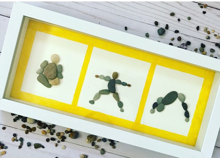 Pebble Art,yoga Poses,fitness Inspiration,wall Art - Etsy