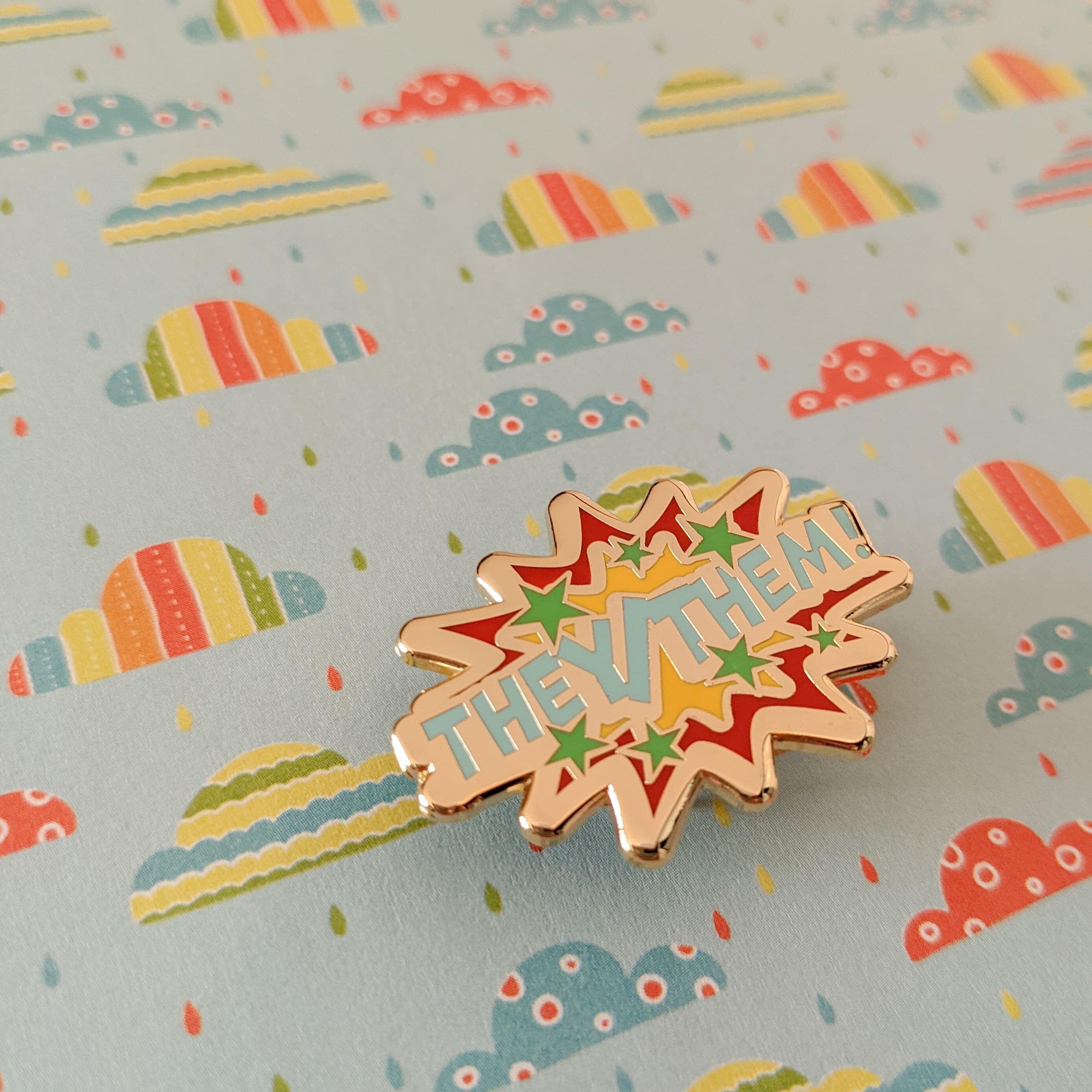 They/them Pronouns Hard Enamel Pin - Etsy