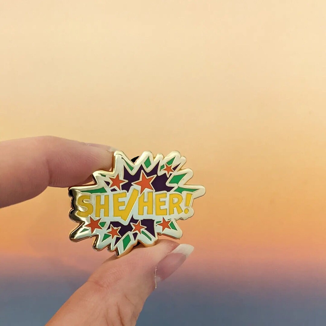 She/her Pronouns Hard Enamel Pin - Etsy