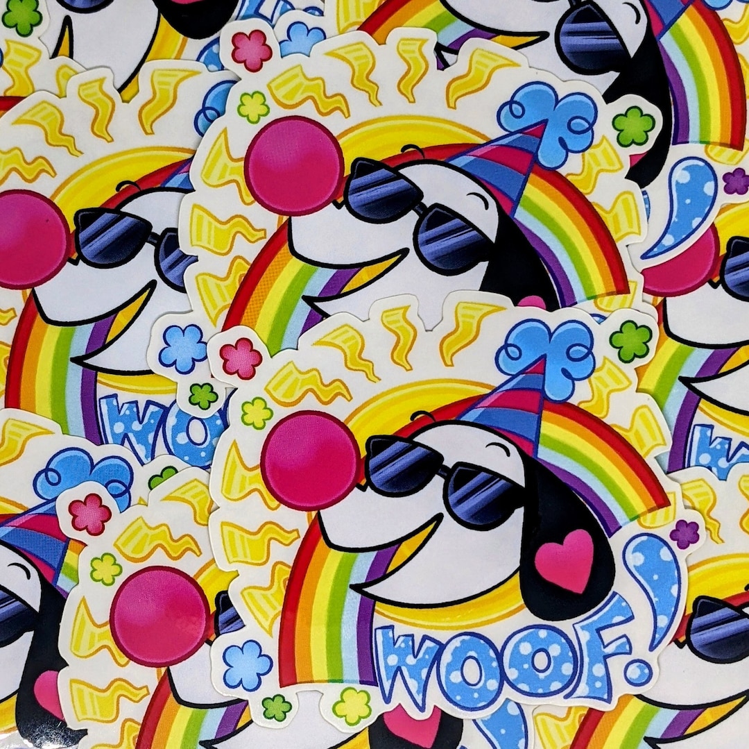 RAINBOWS & SUNSHINE WOOF Clear Sticker - Etsy