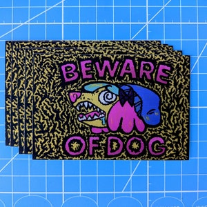 BEWARE OF DOG Sticker - Etsy