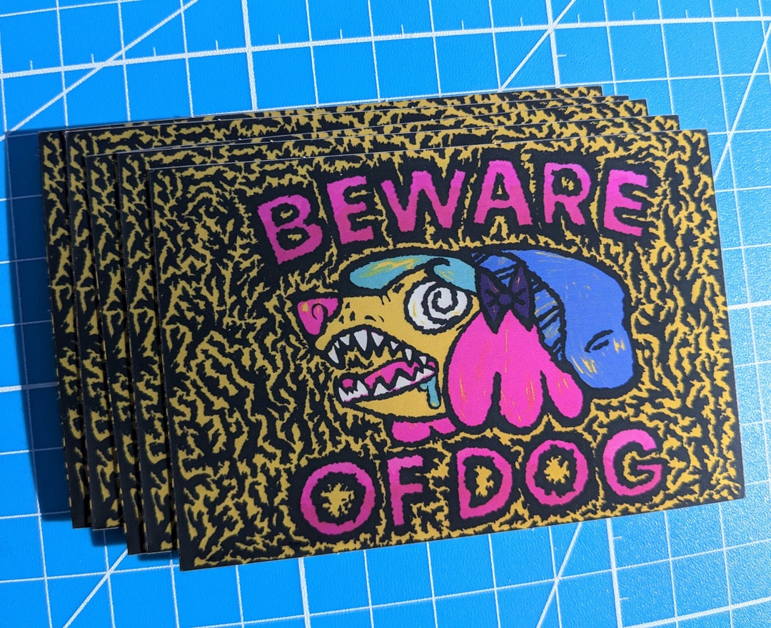 BEWARE OF DOG Sticker - Etsy
