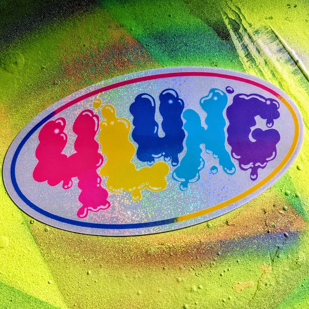 4LUNG Oval Logo: Glitter Sticker - Etsy