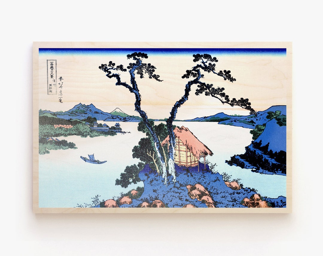 Hokusai Poster Ukiyo-e Japanese Art Lake Suwa in Shinano - Etsy