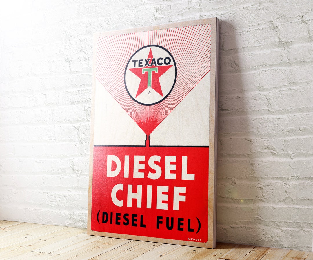 Vintage Texaco Wood Poster Retro Poster Diesel Chief - Etsy