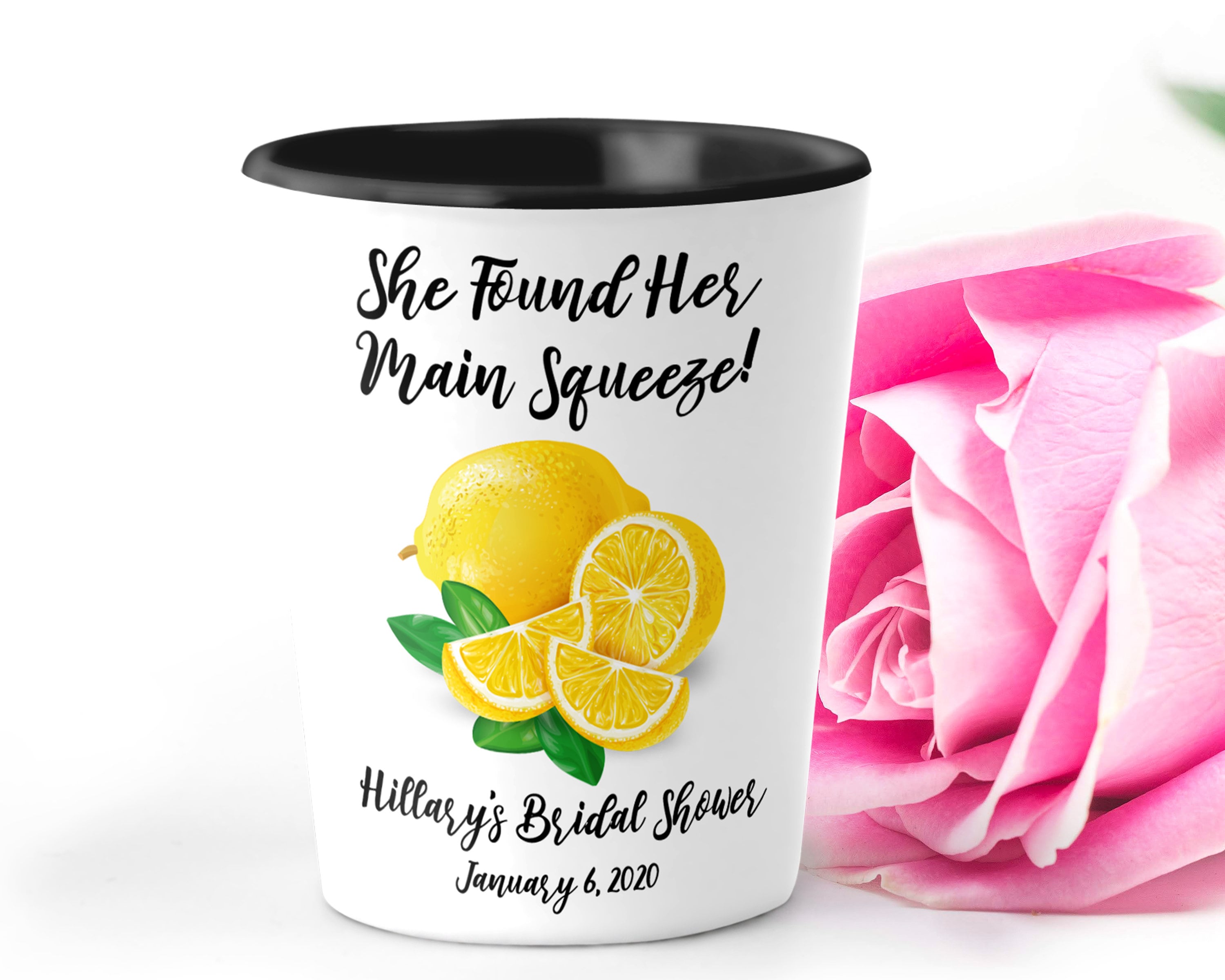 Lemon Bridal Shower Custom Shot Glasses, Personalized Shot Glass ...