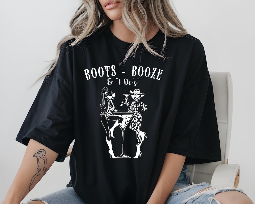 Boots Booze & I Do's Funny Bachelorette Shirt Comfort Colors Cocktail ...