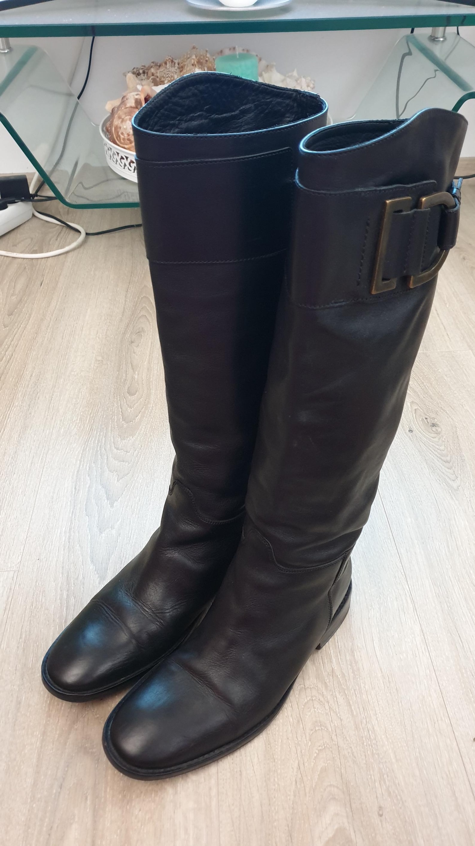 Max Mara Made in Italy RARE Vintage 90' Women's Genuine Leather Knee ...