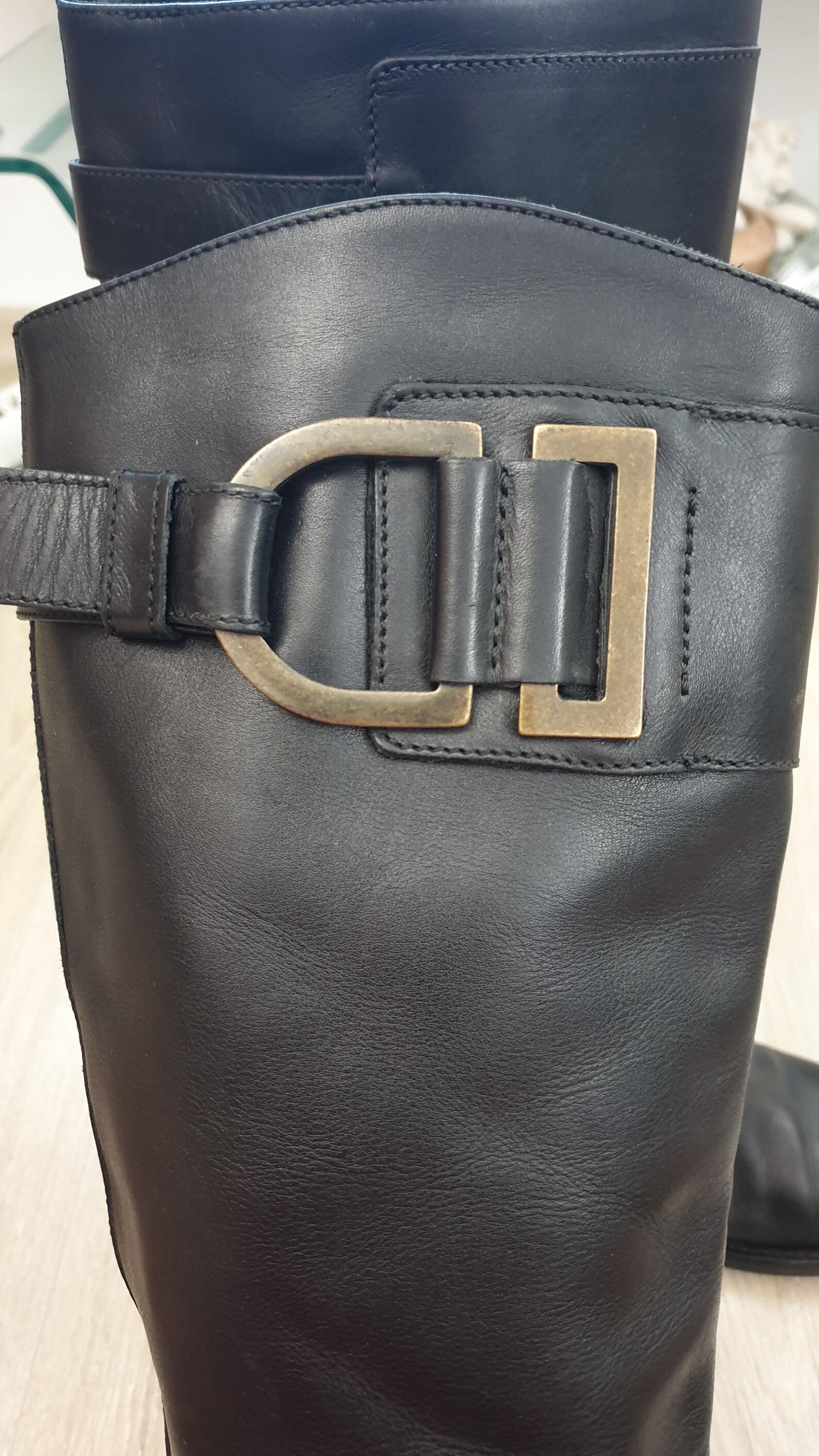 Max Mara Made in Italy RARE Vintage 90' Women's Genuine Leather Knee ...