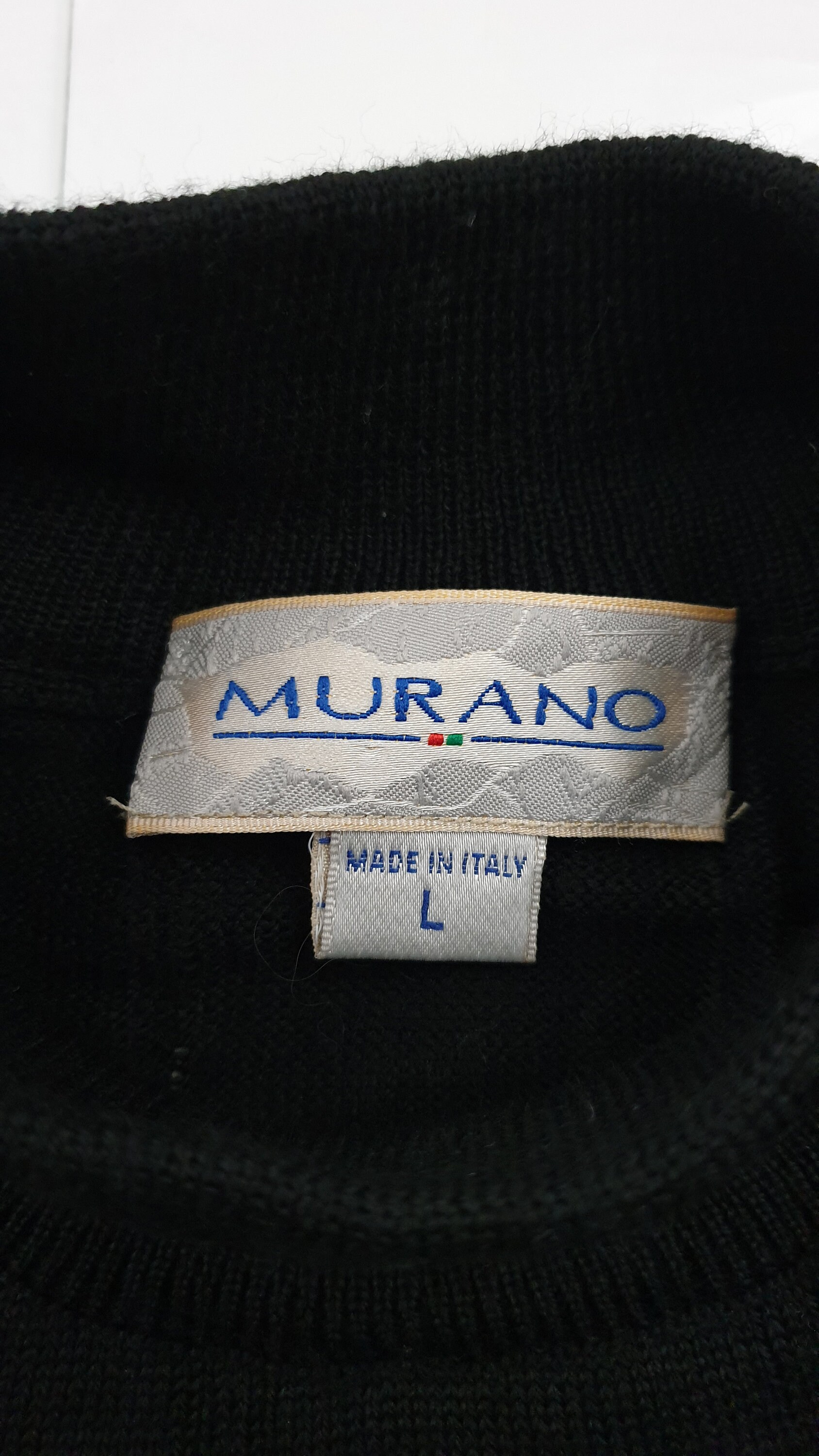 Murano Made in Italy Luxury Men's Very Fine Knitted Sweater,black Color ...