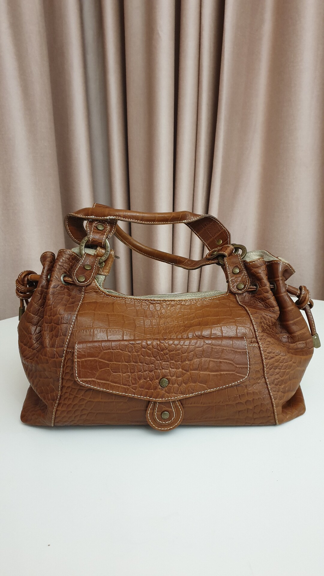Lancaster Made in France Genuine Leather Handbag,brown Color,size ...