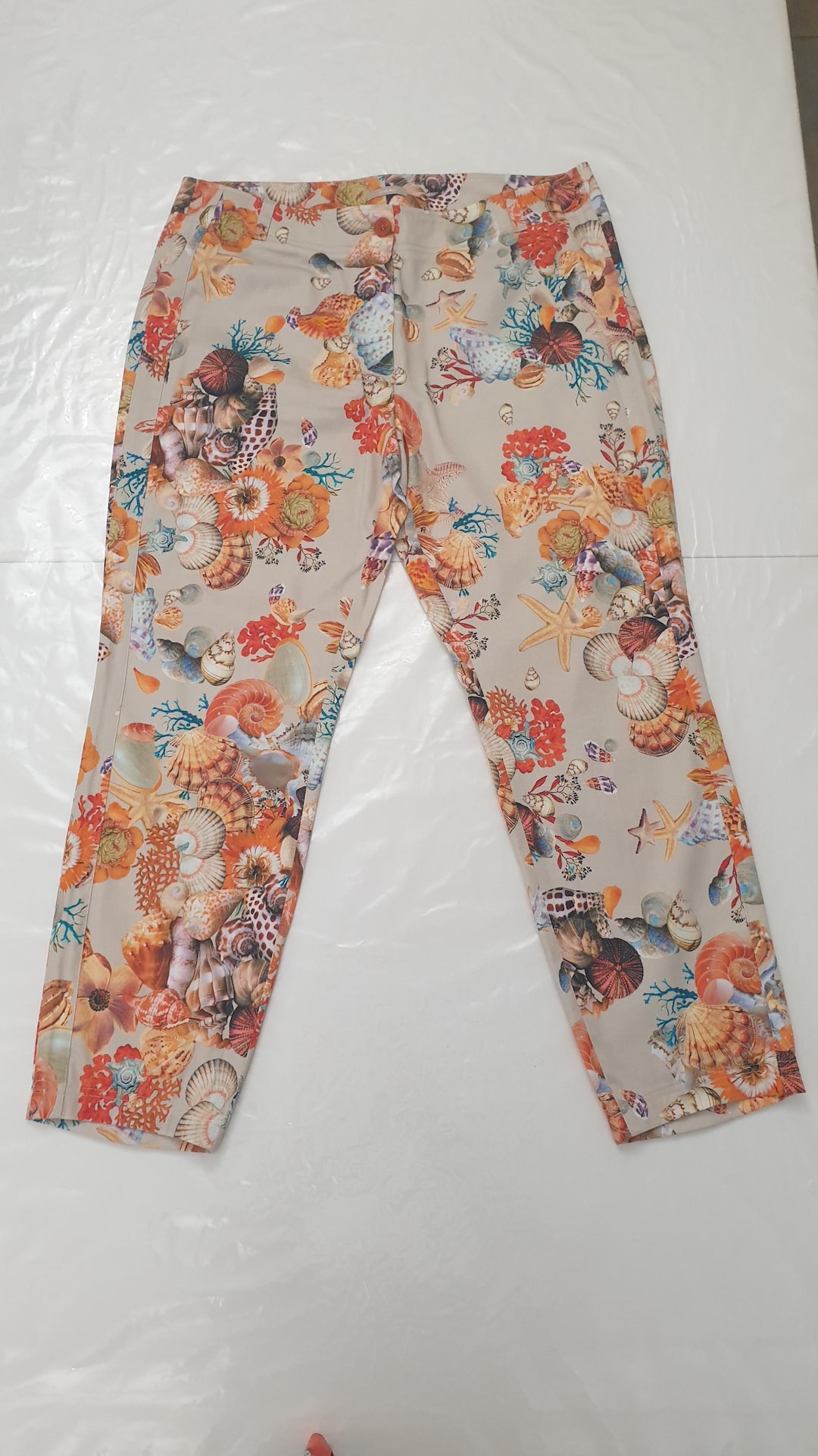 Riani RARE Luxury Women's Seashells Print Coton Pants,very Colorful ...