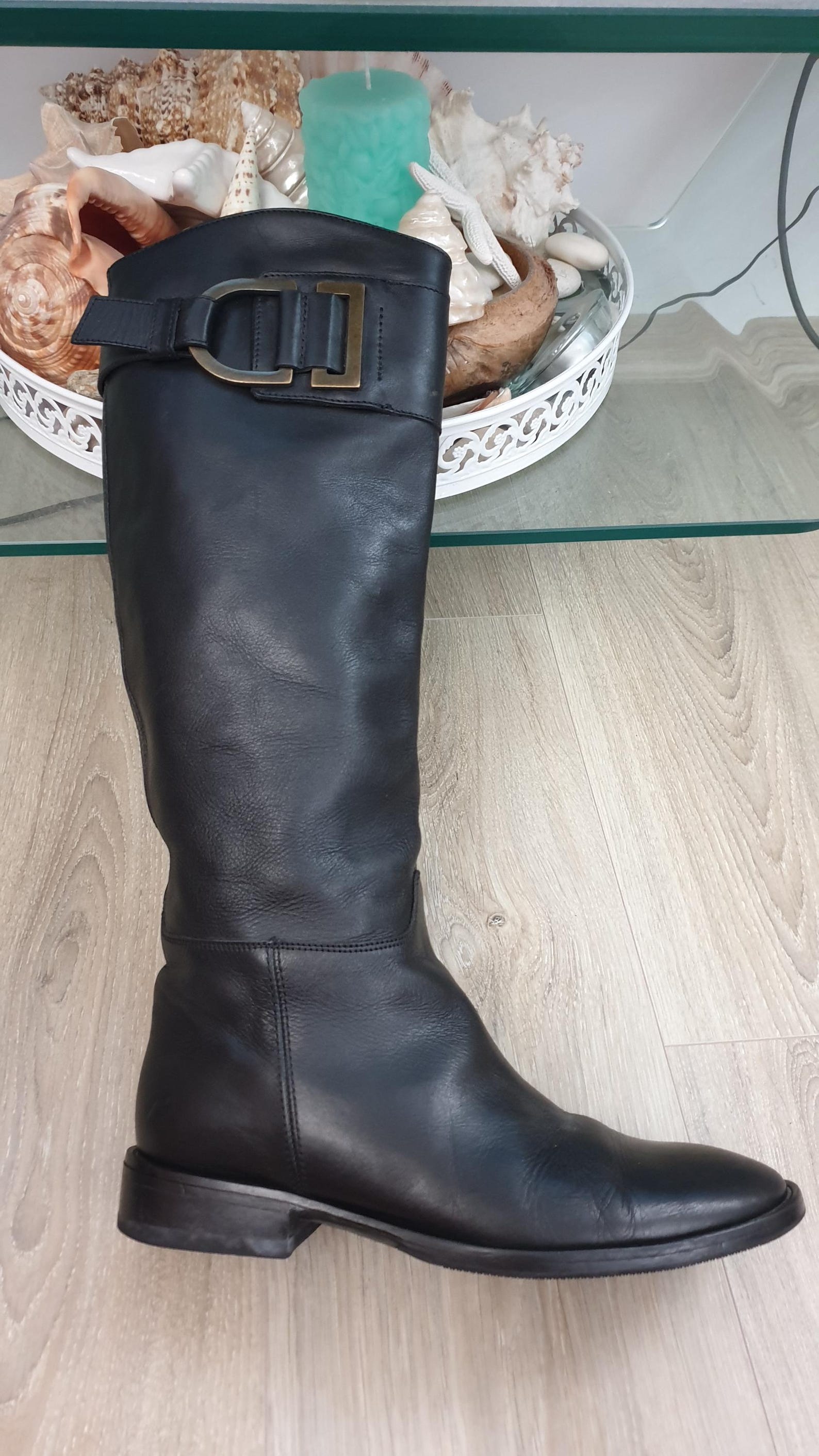 Max Mara Made in Italy RARE Vintage 90' Women's Genuine Leather Knee ...