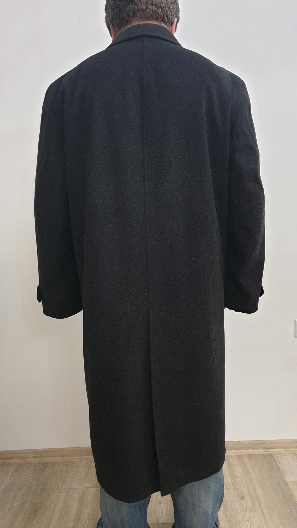 Eres Luxury Long Men's Wool Coat,black Color,size 56 ,2XL - Etsy