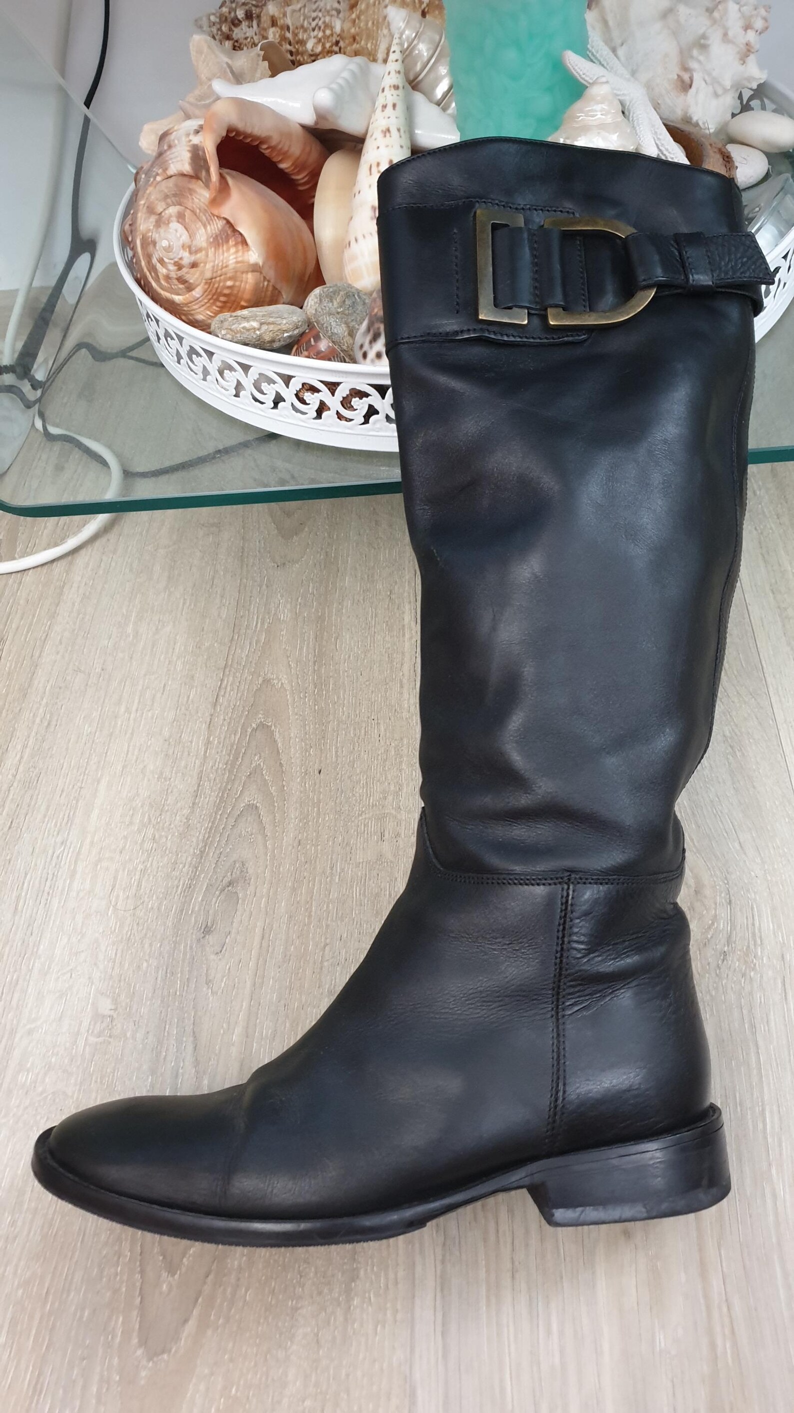 Max Mara Made in Italy RARE Vintage 90' Women's Genuine Leather Knee ...
