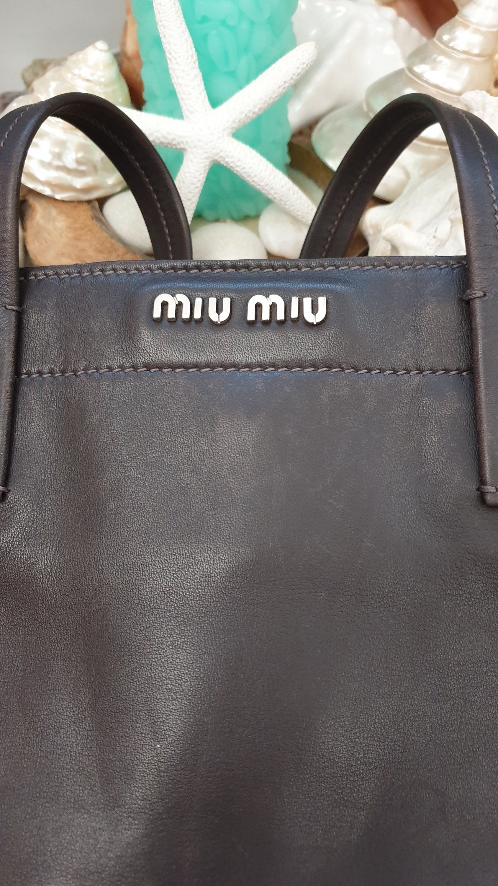 Miu Miu Top Luxury Very Soft Genuine Leather Women's Handbag,black and ...