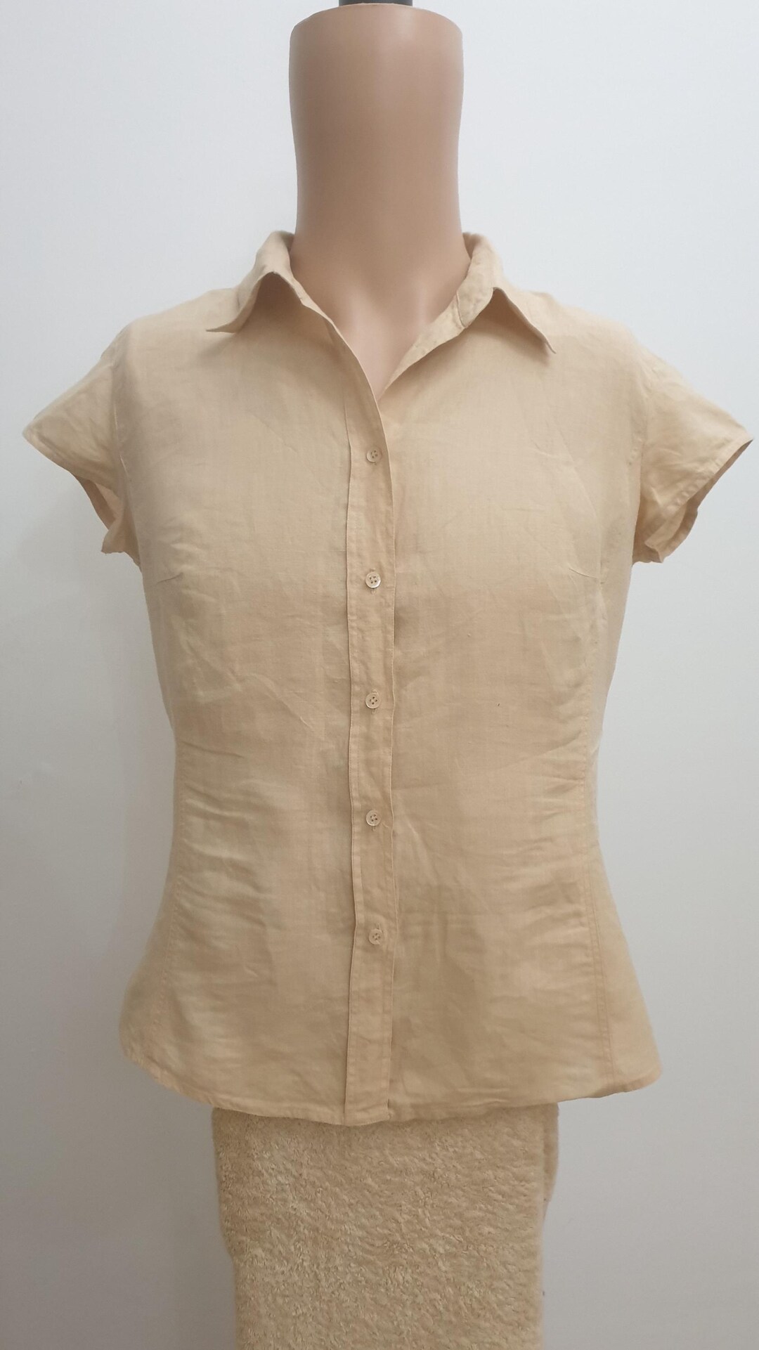 Max Mara Weekend Luxury Women's Sleeveles Top,lino,color Sand,size 42 M ...