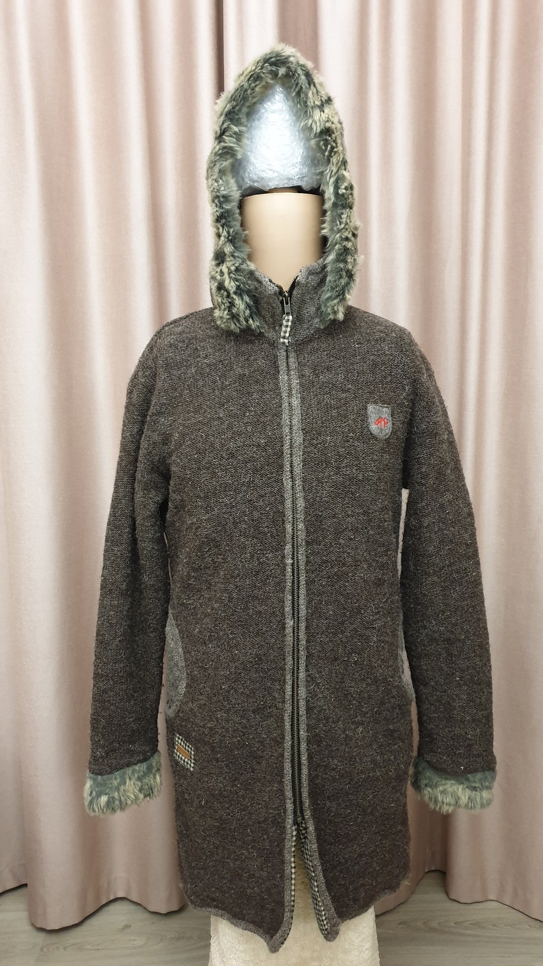 Alpalaya Made in Nepal RARE Trachten Women's Coat With Hood,brown Color ...