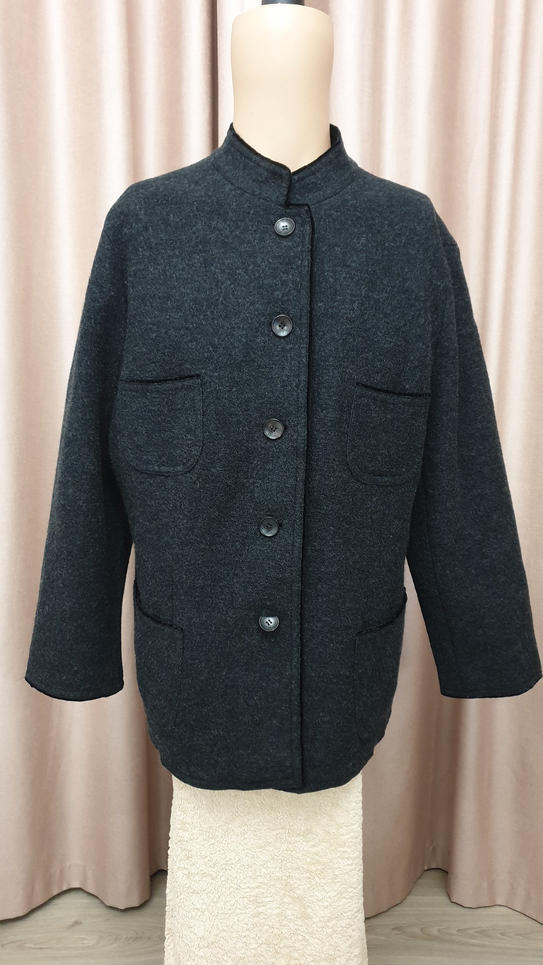 Bogner RARE Luxury Trachten Virgin Wool Jacket, Dark Gray/black Color ...