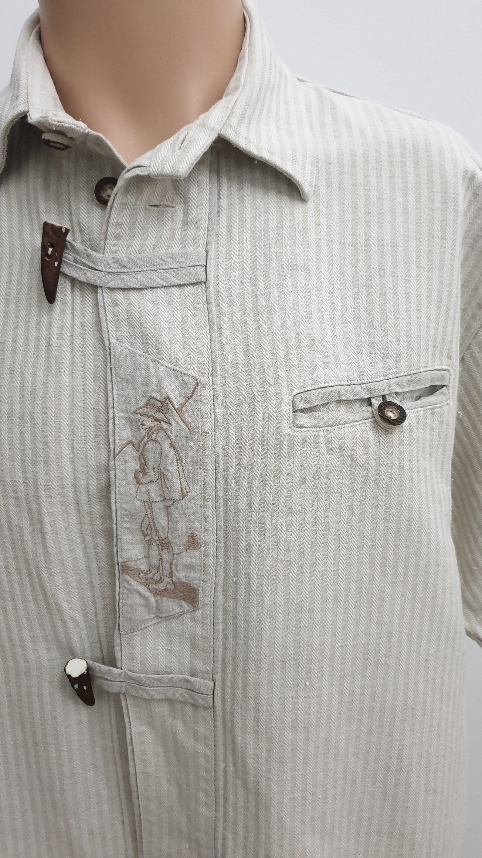 Distler Original Tyrolean Men's Shirt,embroidered,lin/coton, Color ...