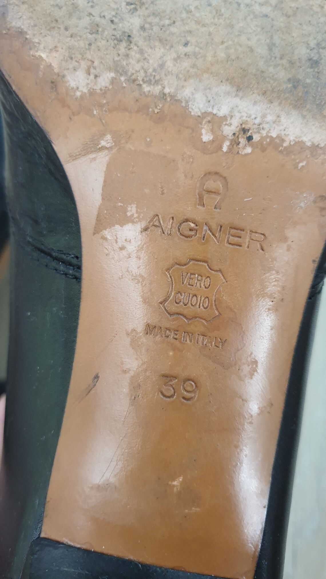 Aigner Made in Italy Top Luxury Women's Genuine Leather Heels Shoes ...