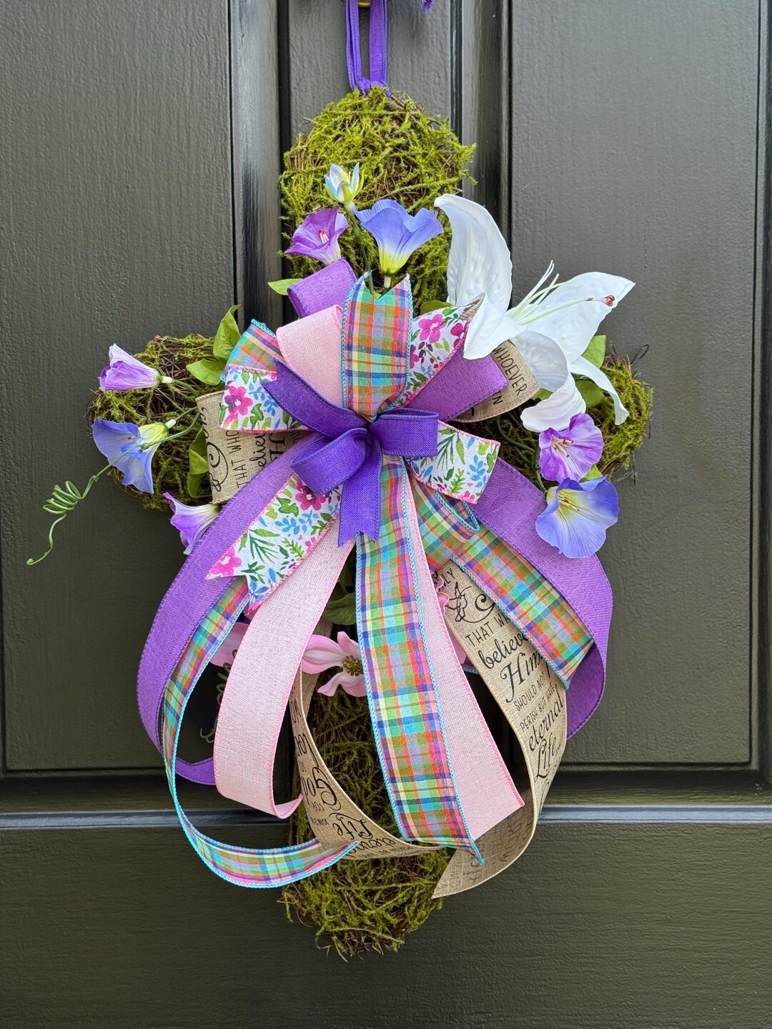 Moss Covered Cross/ Easter Cross/ Dogwood Cross/ Lilly Cross/ Spring ...