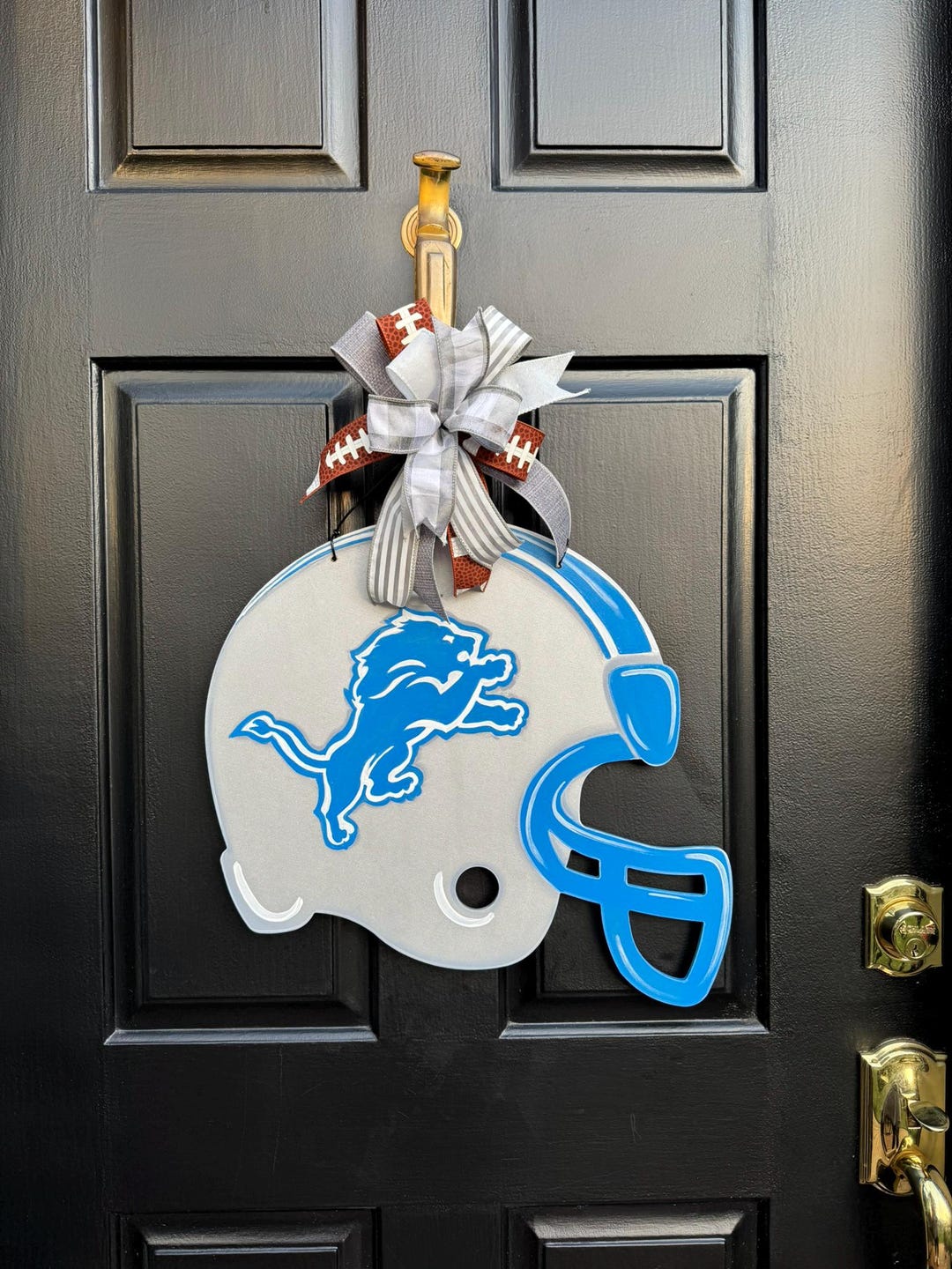 Detroit Lions Hand-painted Door Hanger/ Detroit Lions Wreath/ Detroit ...