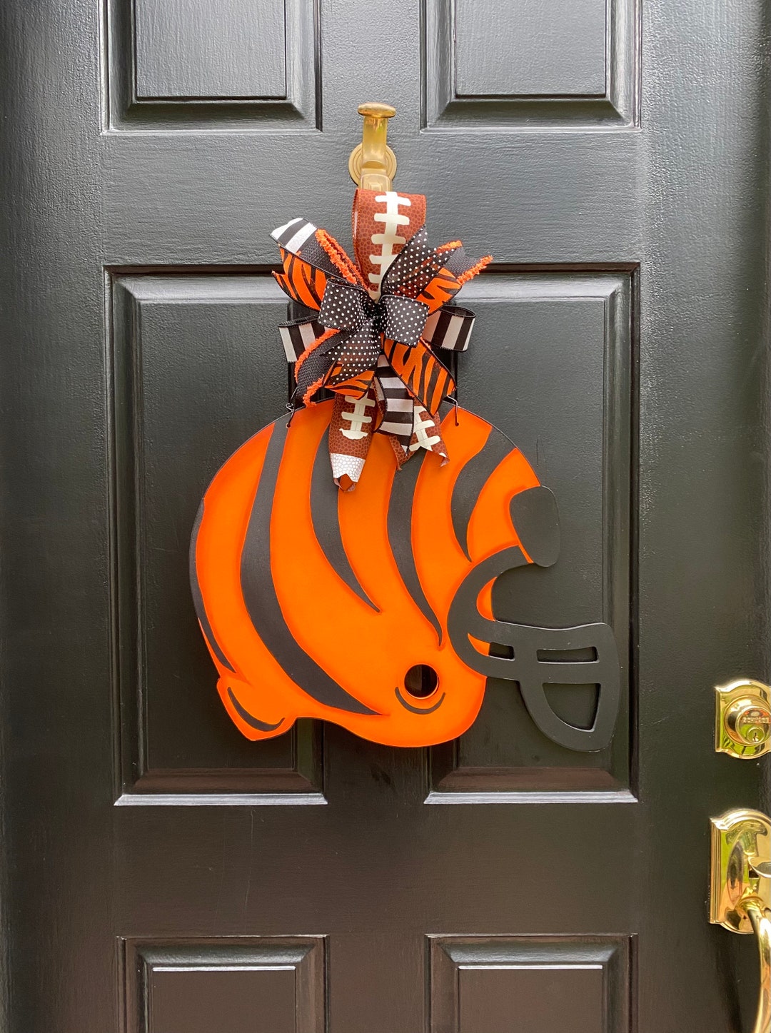 Bengals Door Hanger/ Ready to Ship!/ Cincinnati Bengals Wreath/ Bengals ...