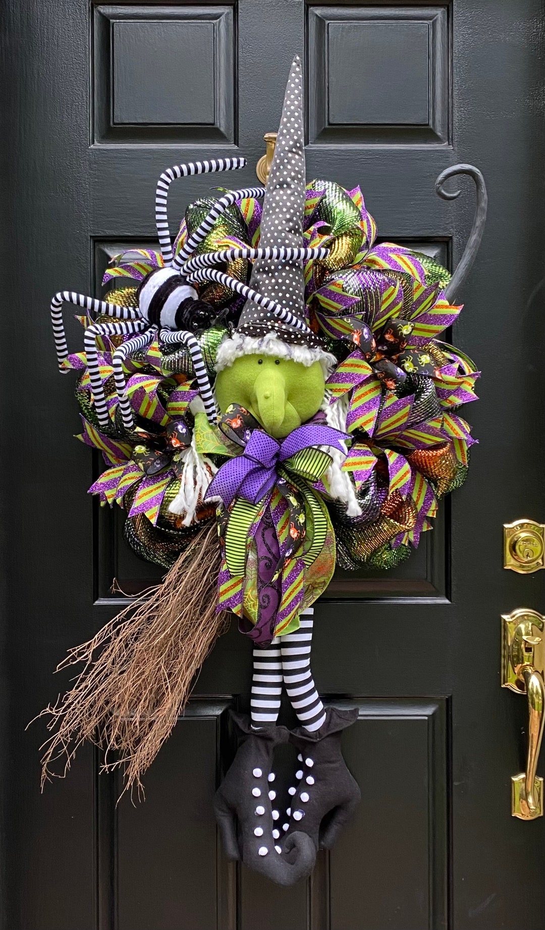 Halloween Wreath/ Witch Wreath/ Kooky Cute Witch Wreath/ Mesh Halloween ...