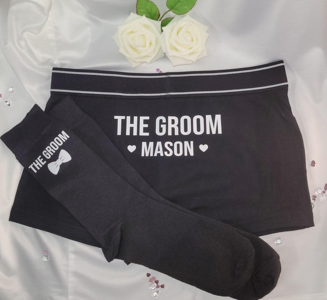 Groom Personalized Boxers and Socks Set - Wedding Day Gift - Etsy